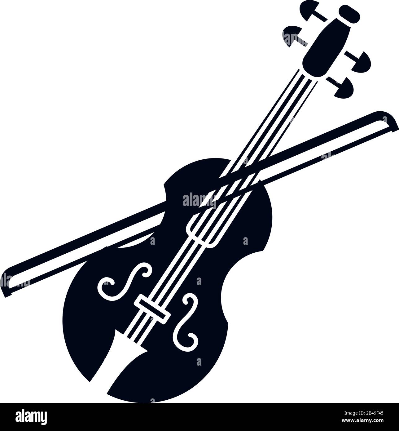 Instruments de violoncelle style silhouette icône design, musique ...