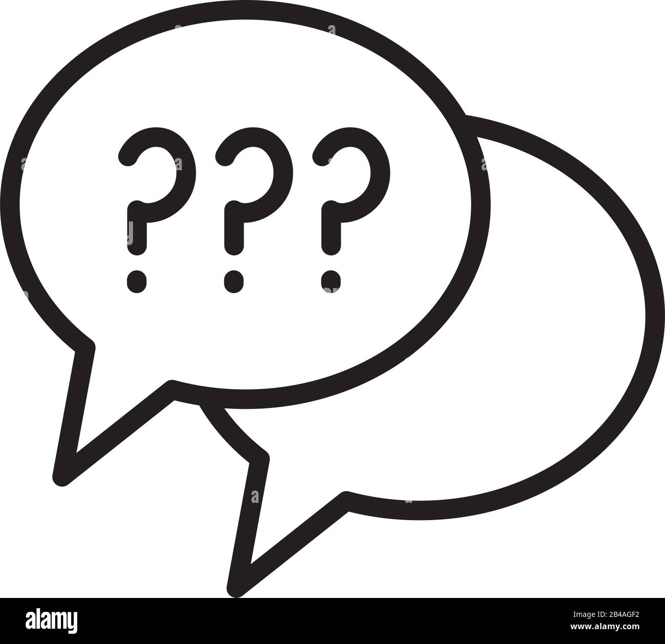 bulles vocales avec icône de style de ligne de symbole de question ...