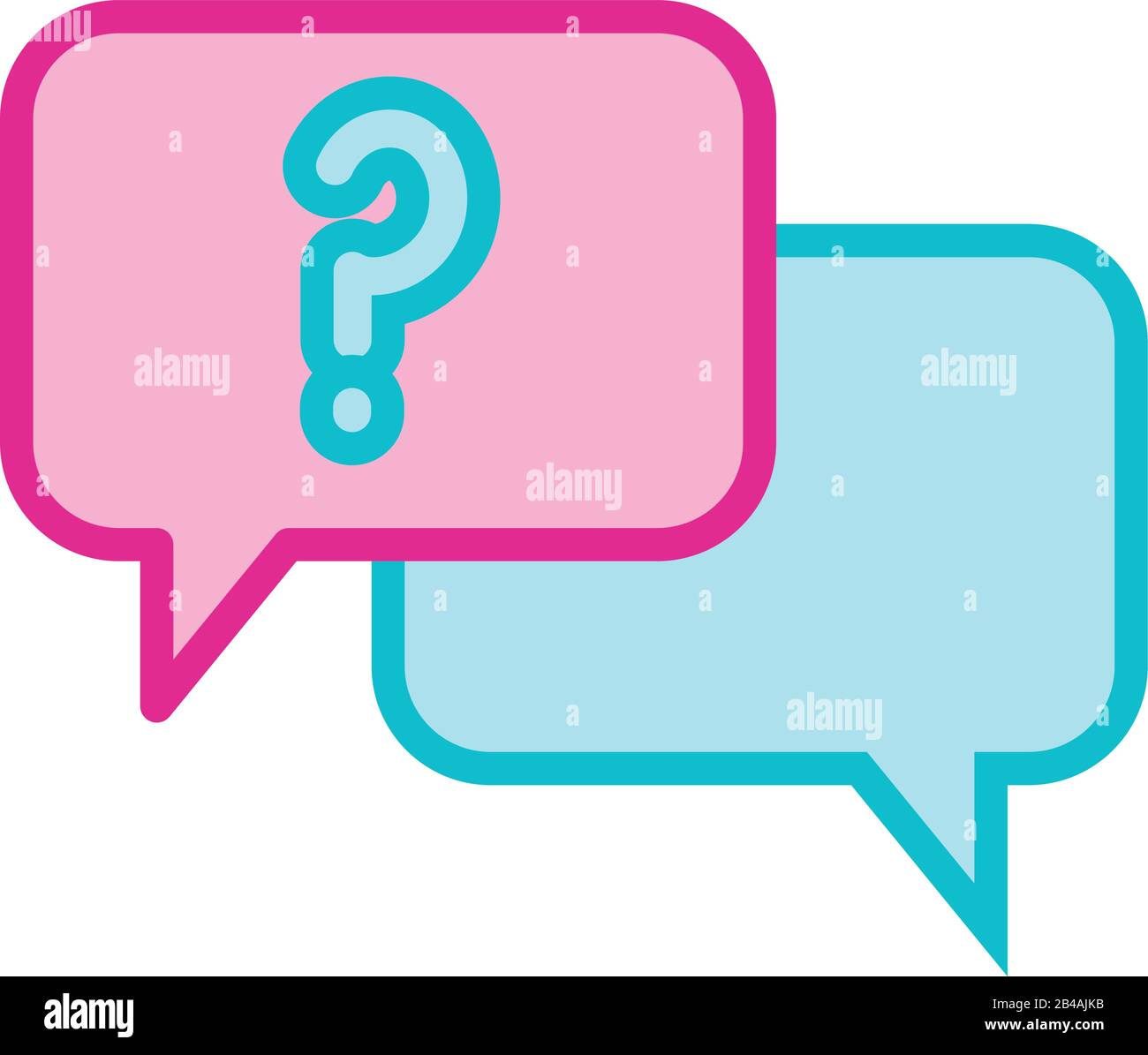 bulles vocales avec ligne de symbole de question et icône de style de ...