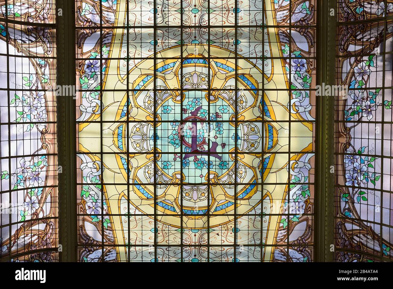 France, Meurthe et Moselle, Nancy, verre monumental Art Nouveau 250 m² ...