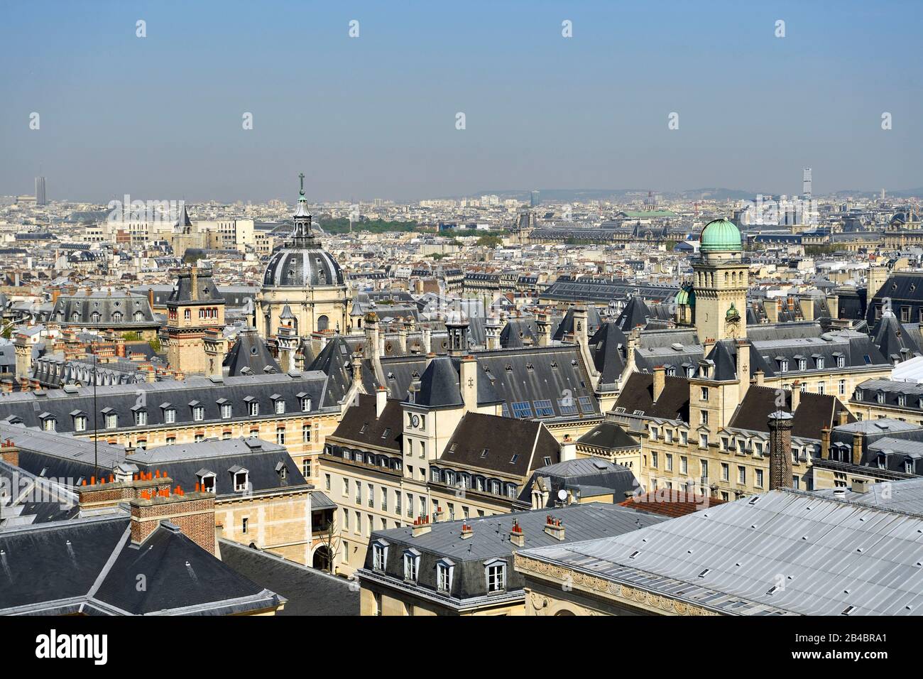 France, Paris, quartier Latin, vue générale depuis les hauteurs du ...