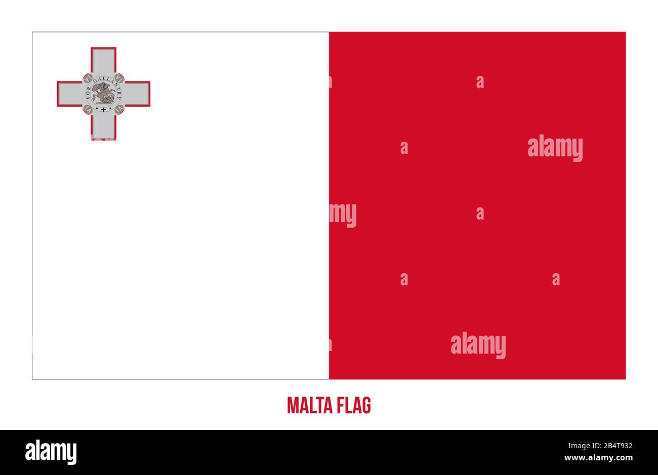 Illustration Vectorielle Drapeau De Malte Sur Fond Blanc. Drapeau ...