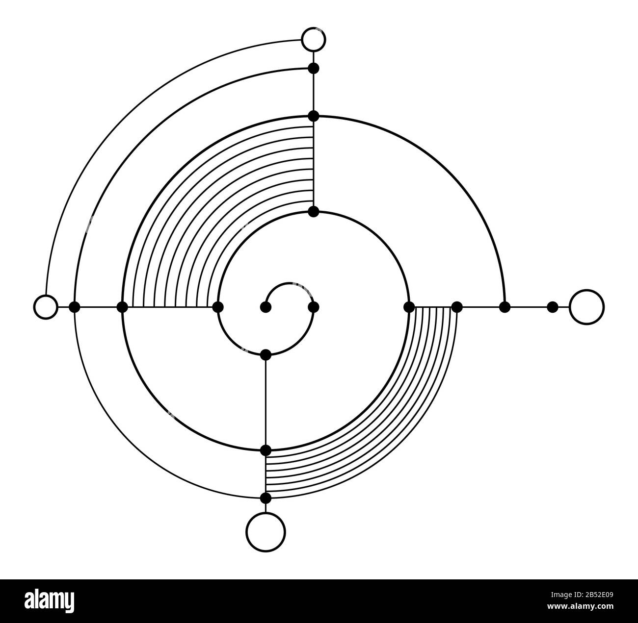 Symbole rond géométrique abstrait, isolé sur fond blanc. Formes ...