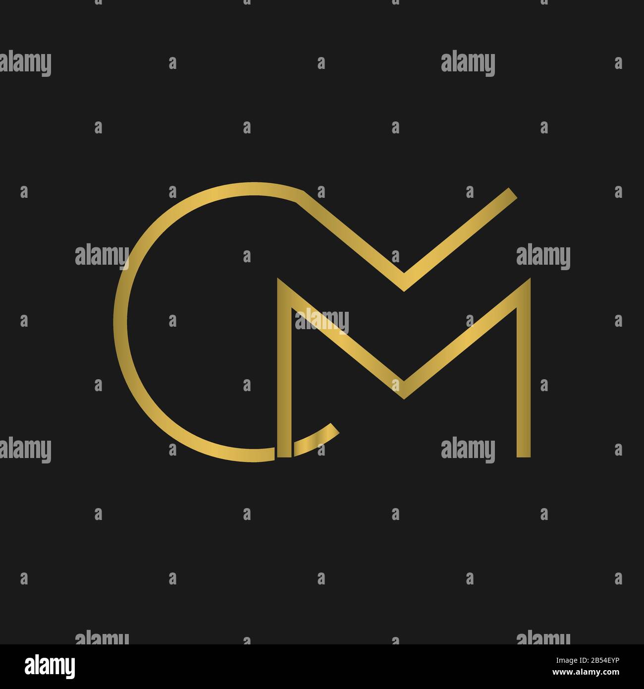 Lettre logo cm dessin Banque d'images vectorielles - Alamy