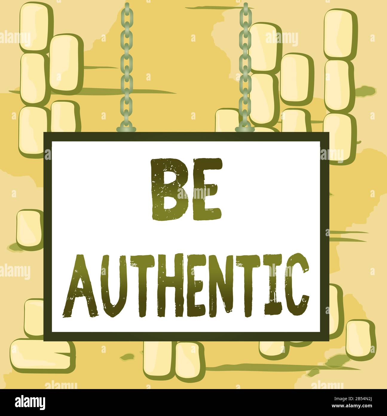 Texte d'écriture de mot Être authentique. Photo d'entreprise présentant ...