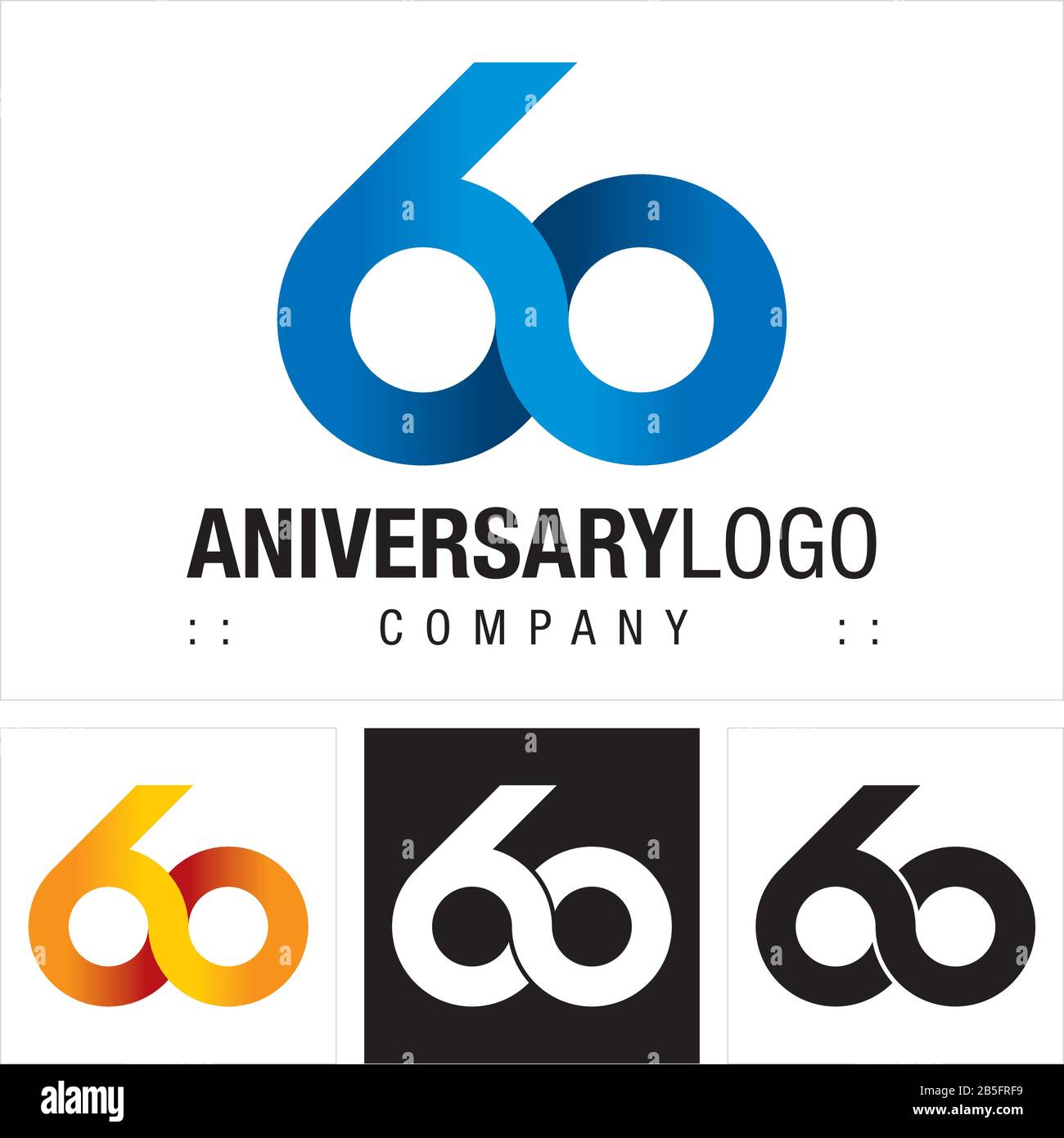 Anniversaire (Numéro 60) Logo Vector Symbol Company. Logotype De Style ...