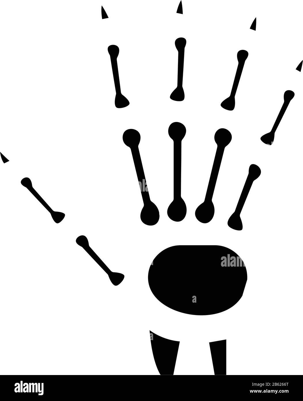 Icône de ligne de structure du poignet, signe de concept, illustration ...