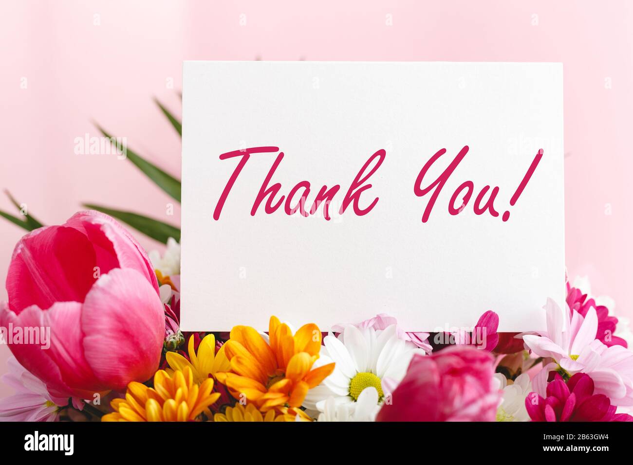 Carte de remerciement avec des fleurs Banque de photographies et d ...