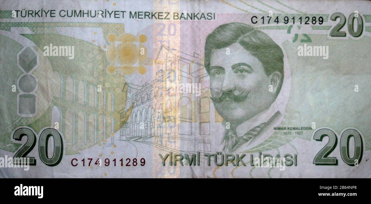 20 Billet De Banque Turc Lirasi, Turquie Photo Stock - Alamy