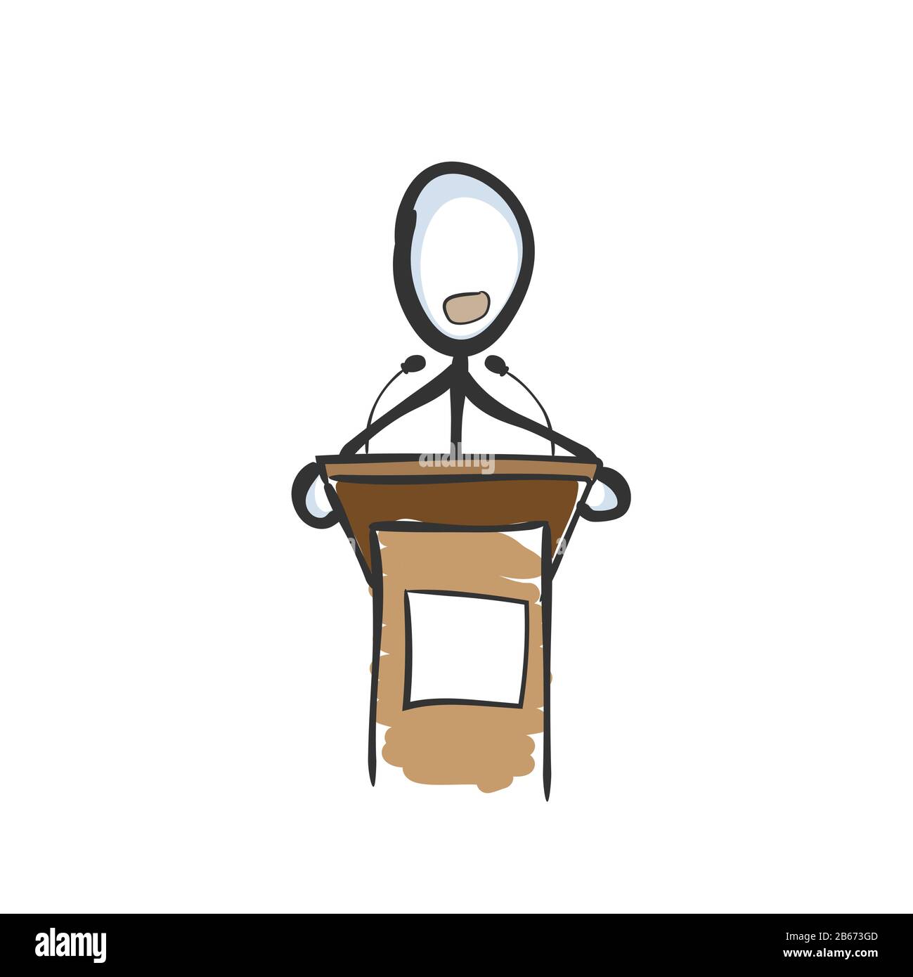 Discours public d'un président ou d'un mair. Conférence pour le public ...