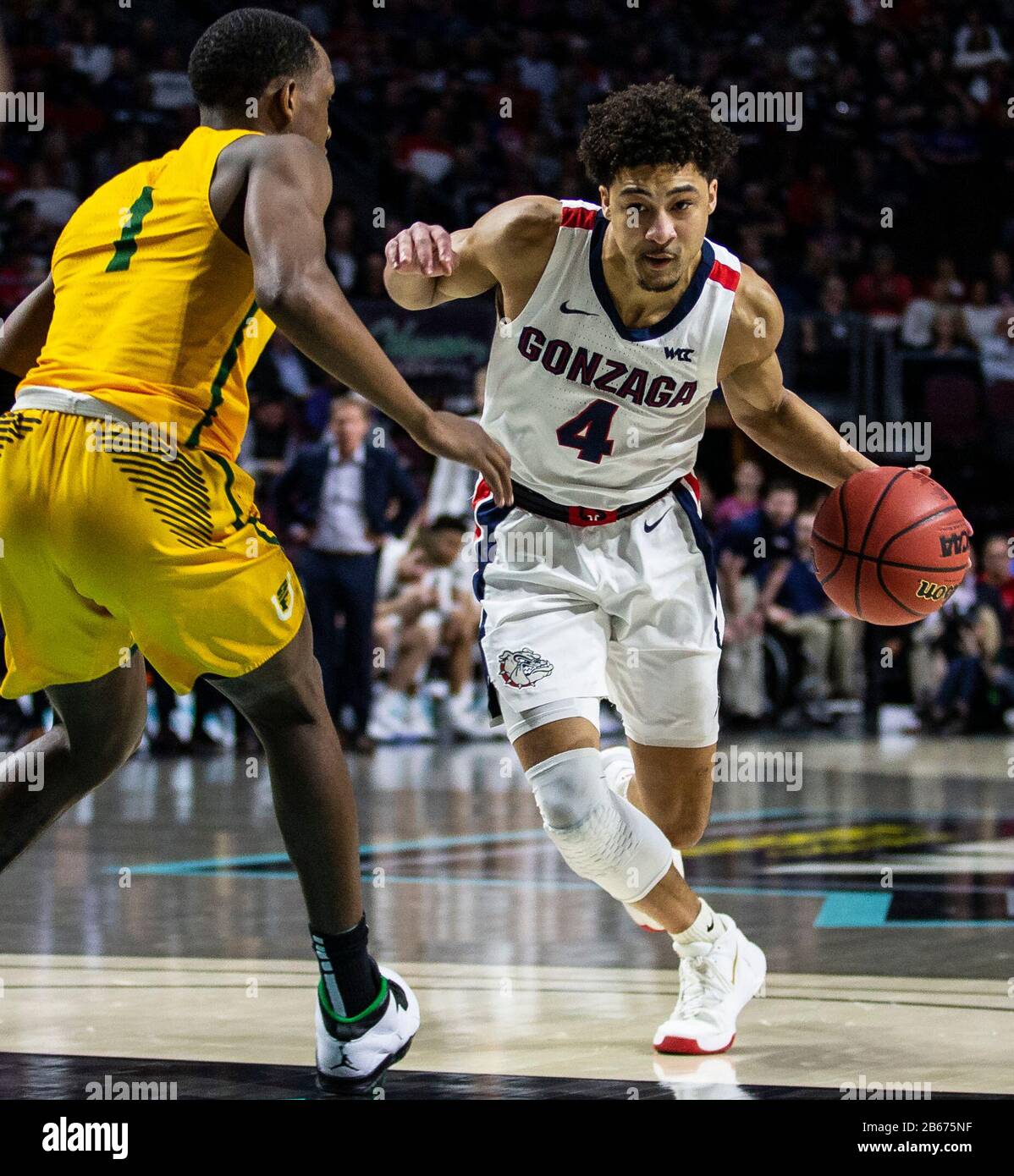 9 mars 2020 Las Vegas, NV, U.S.A. Gonzaga Bulldogs garde Ryan Woolridge ...