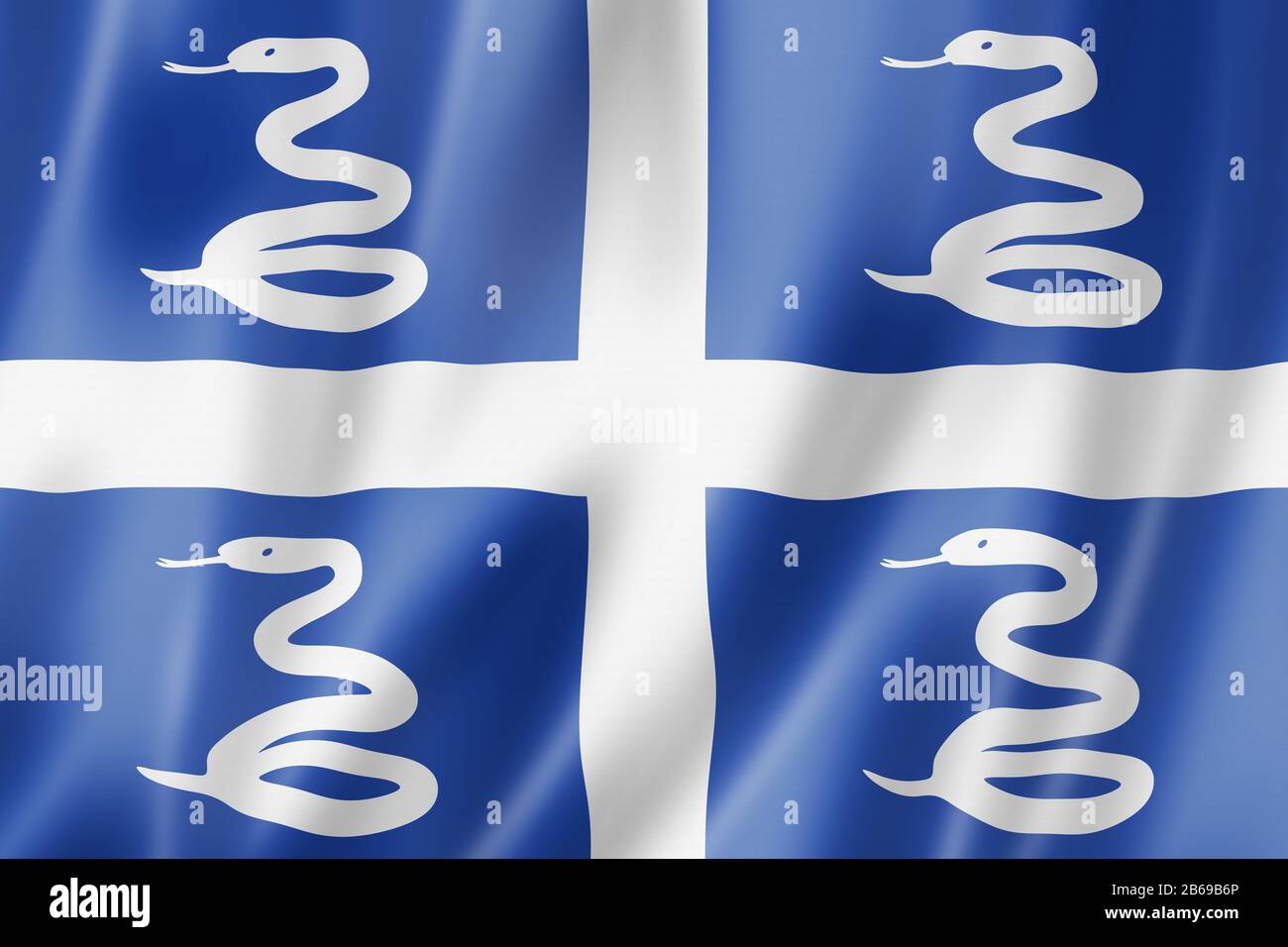Drapeau de serpent de Martinique, territoires d'outre-mer de France. Illustration ...