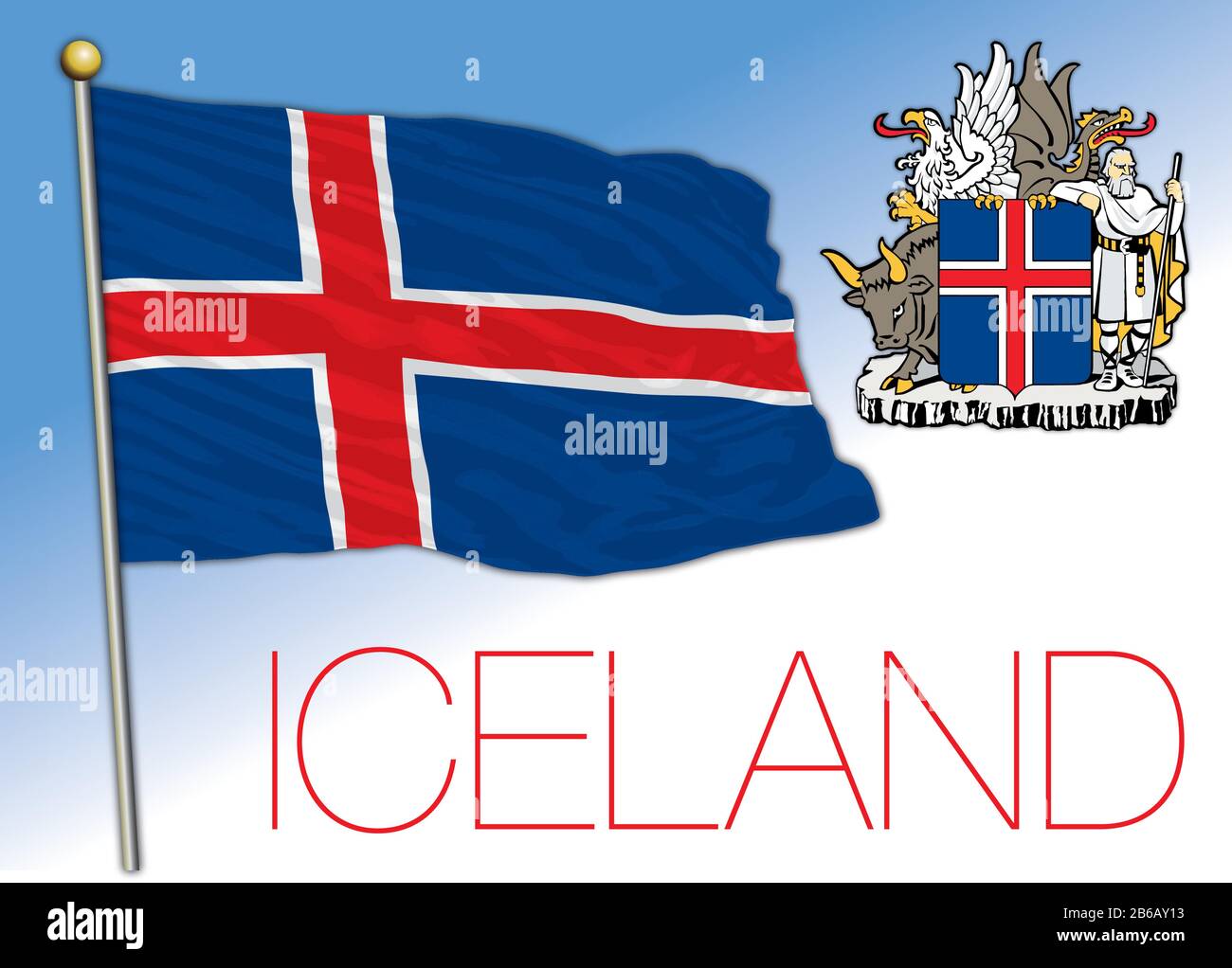 Drapeau bleu islande ciel Banque d'images vectorielles - Alamy
