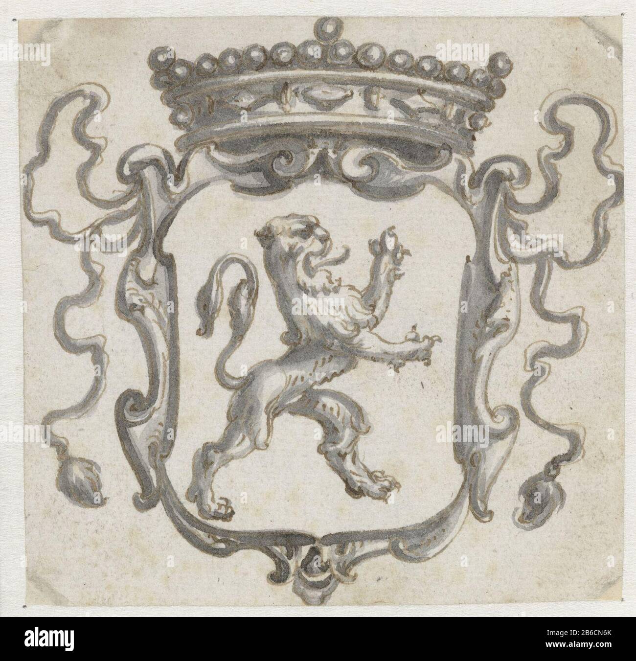 Lion couronné noir héraldique Banque de photographies et d’images à ...