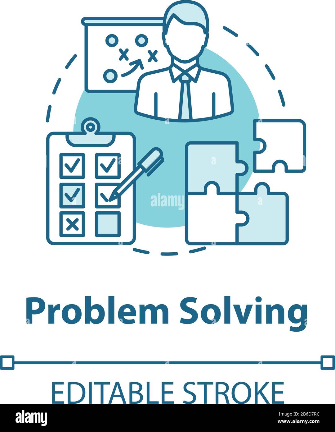 Icône de concept de résolution de problèmes. Planification, gestion ...
