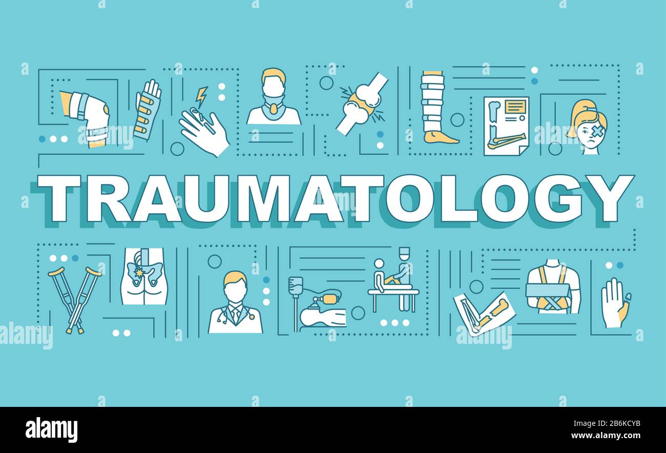 La traumatologie, le traitement de traumatologie, les concepts de mots ...