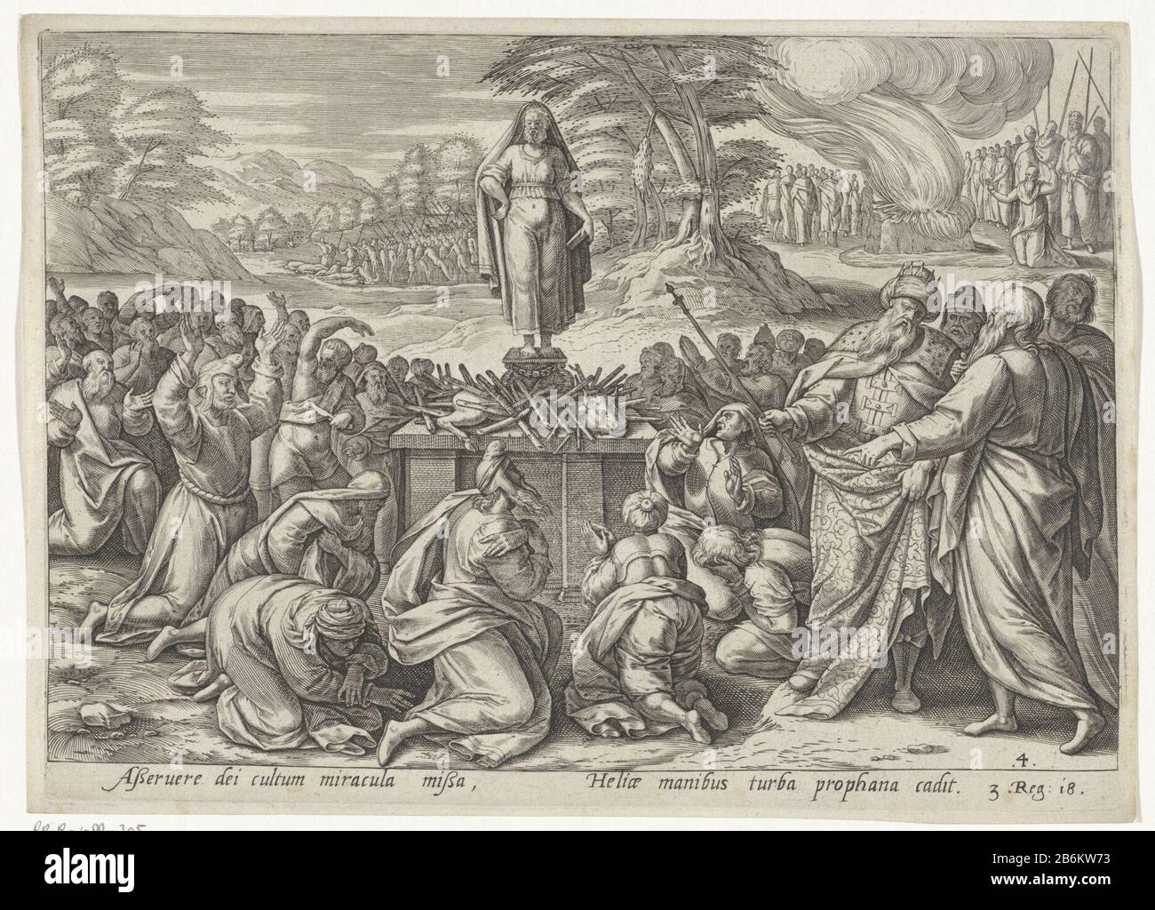 Les prêtres de Baal crient et dansent autour de leur autel à l'appel de ...