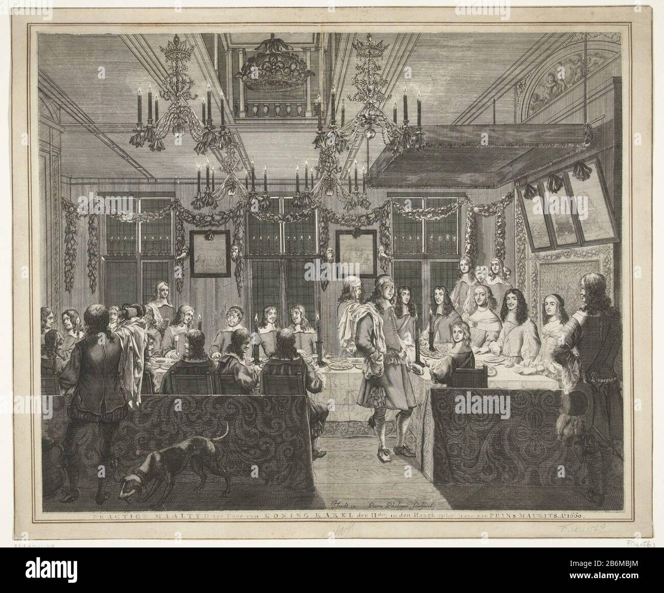 Feestmaal voor koning Karel II van Engeland in het Mauritanie à Den ...