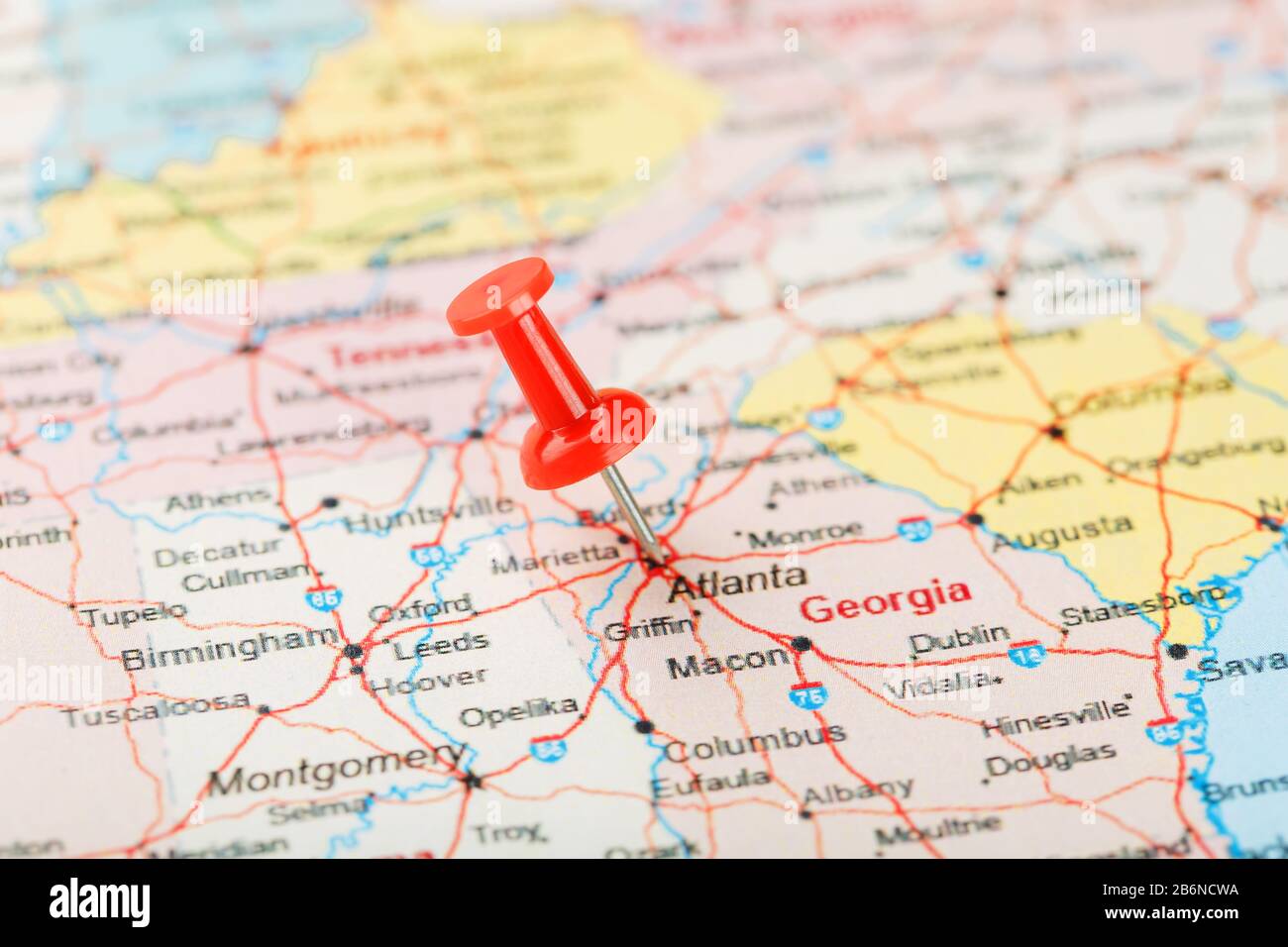 Atlanta georgia sur une carte Banque de photographies et d’images à ...