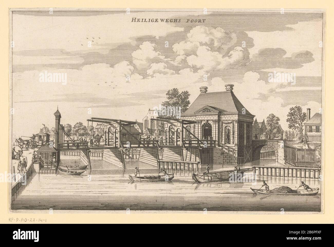 Gezicht op de Derde Heiligewegpoort te Amsterdam Heilige weghs Poort ...