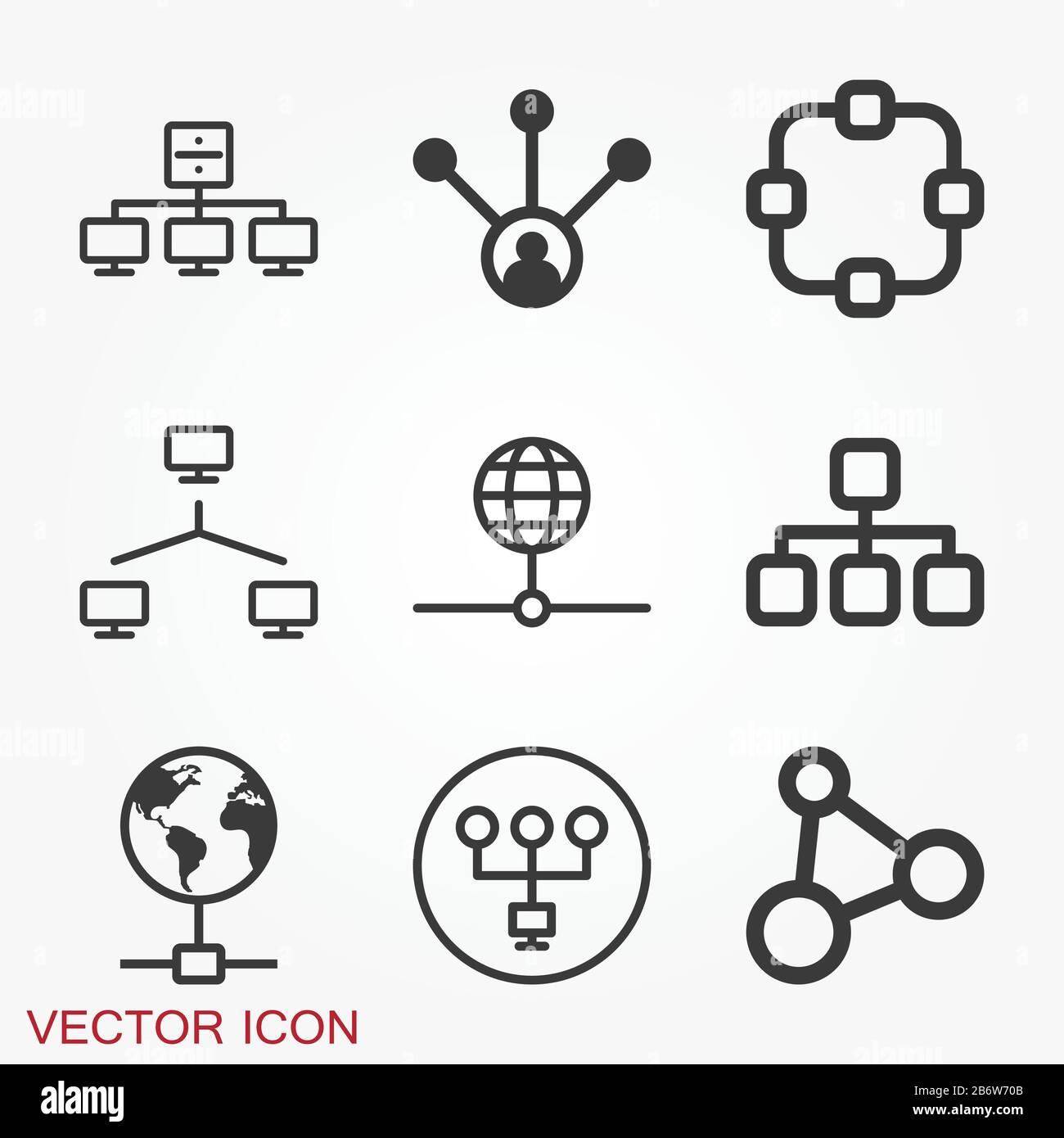 Icône réseau, symbole informatique et réseau informatique Image ...