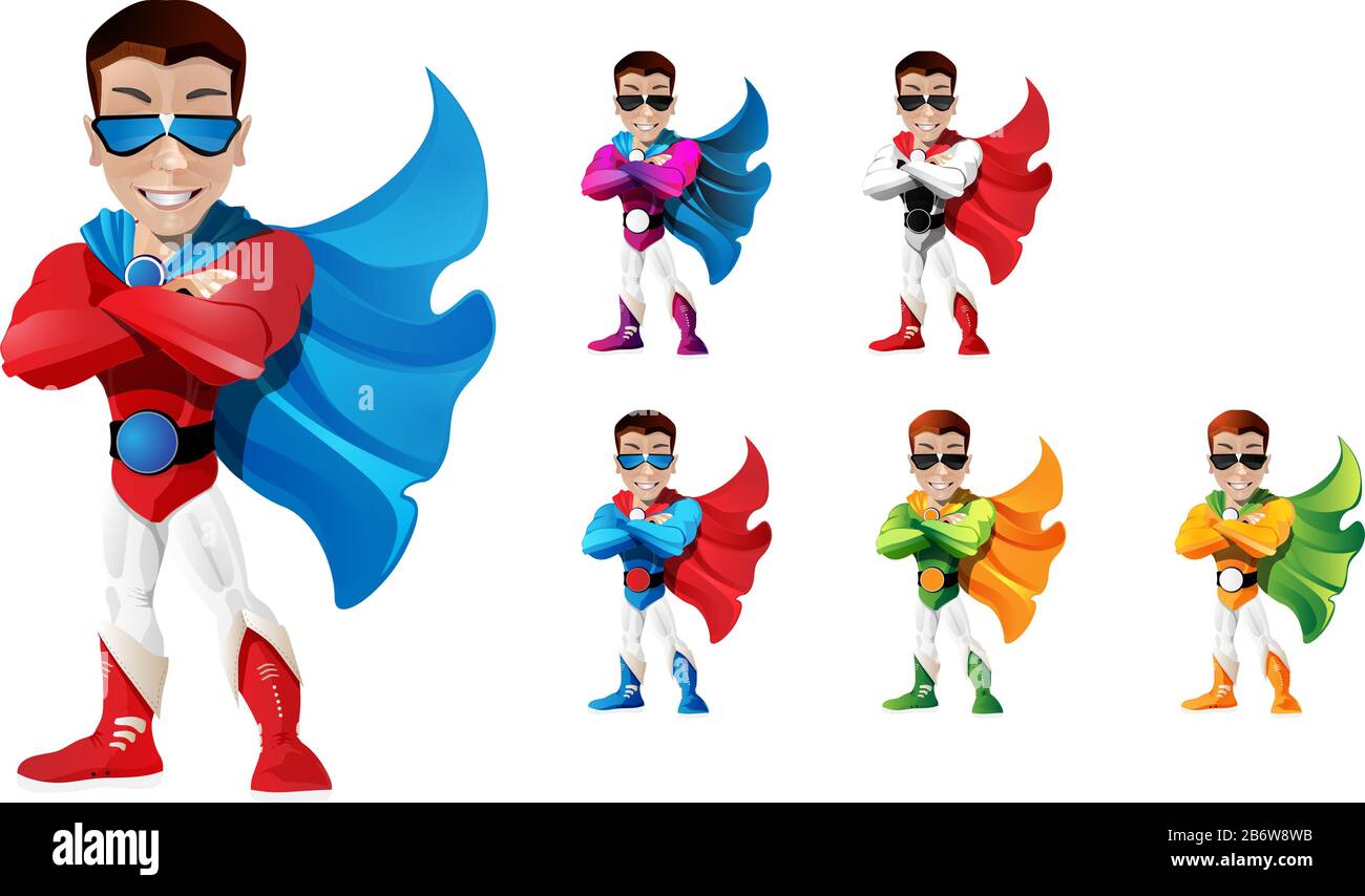 Super Heroes Coupleman Et Femme Debout Avec Lillustration Vectorielle