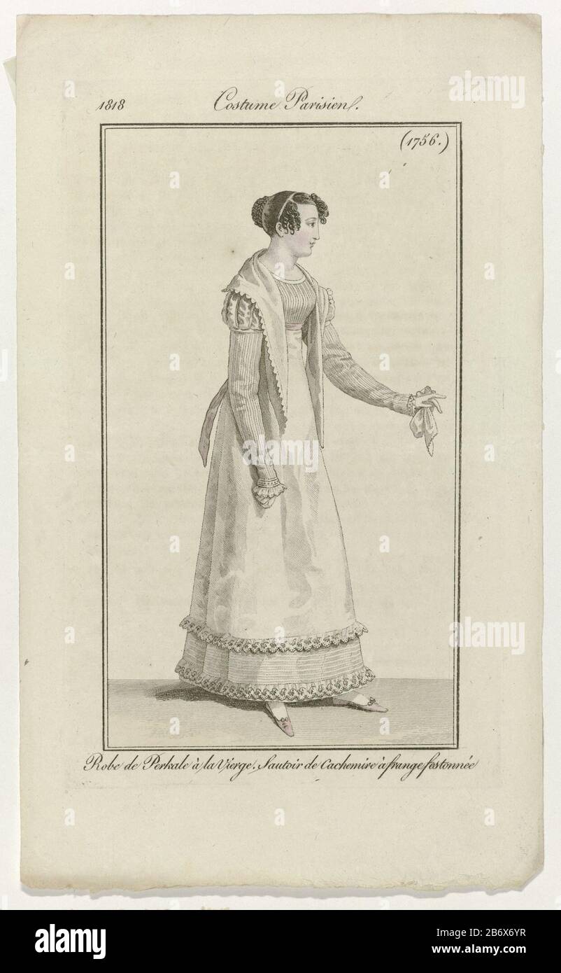 Femme vêtue d'une robe de percale de coton (percale) à la Vierge. Pour ...