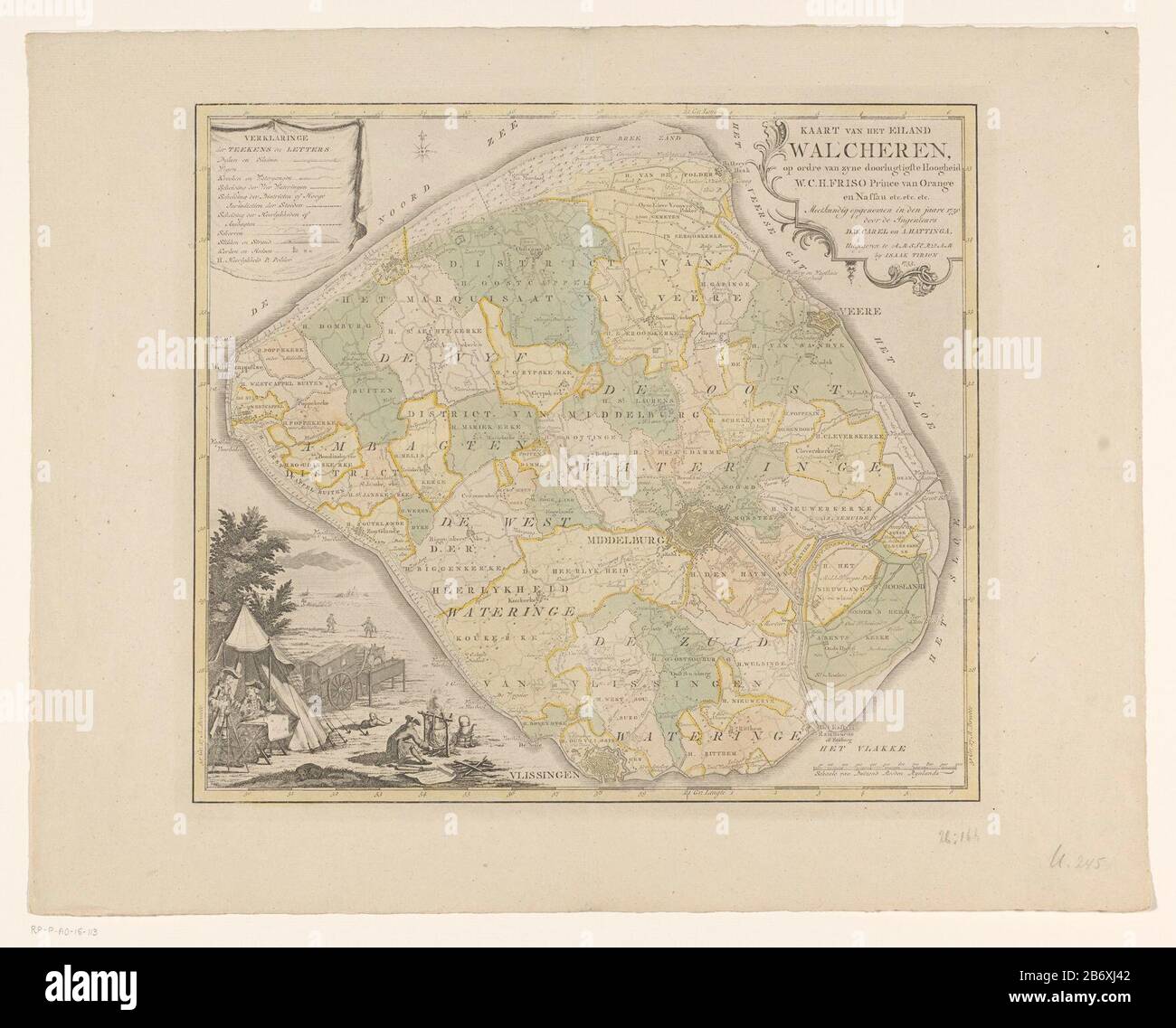 Kaart van het eiland walcheren Banque de photographies et d’images à ...