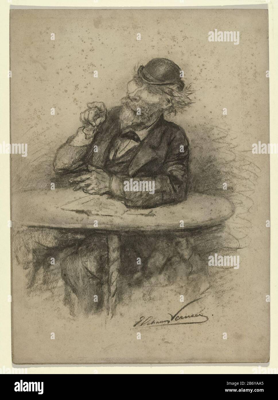 Karikatuurportret van de kunstschilder Fridolin Becker Caricature ...