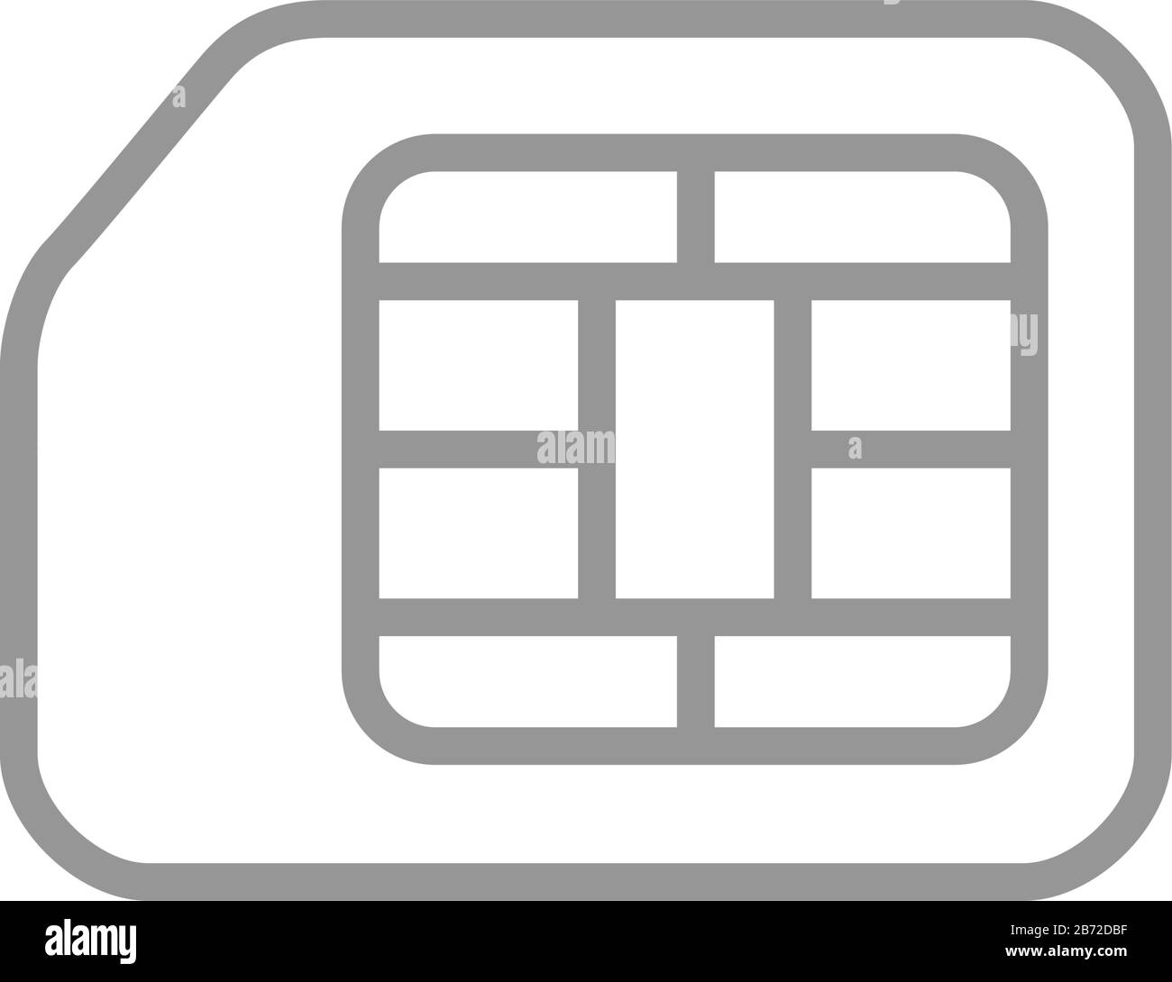 Icône de ligne de la carte SIM. Emplacement mobile, symbole de puce de ...
