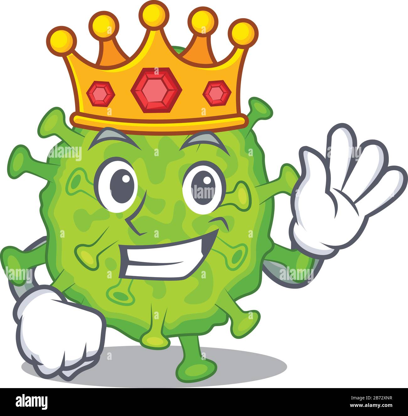 Le roi royal du virus corona cellule dessin de personnage de dessin ...