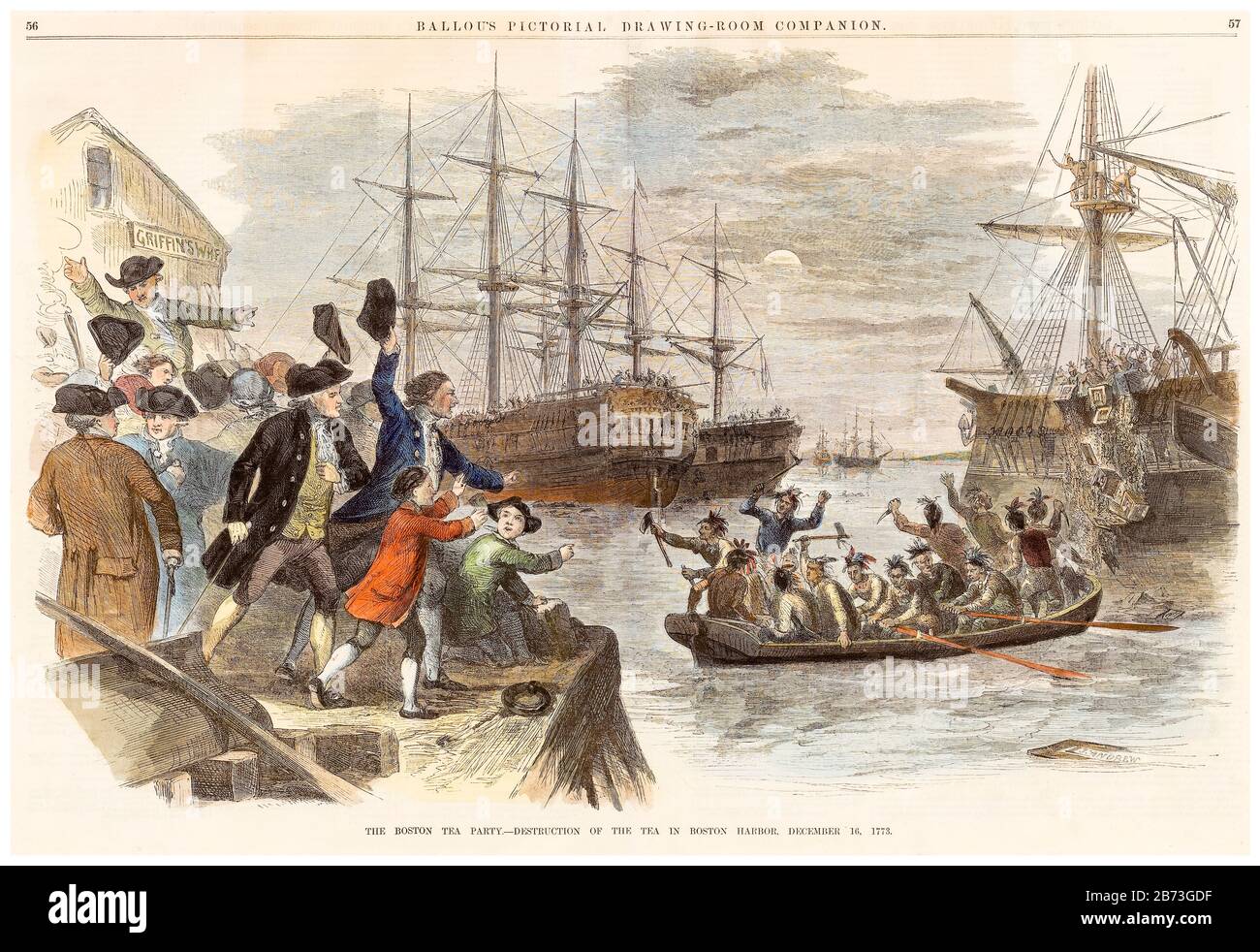 Boston tea party illustration Banque d'images détourées - Alamy