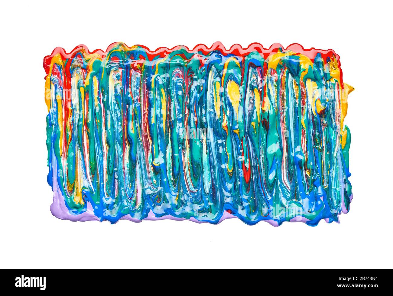 Texture et traits de peinture acrylique multicolore avec des taches sur ...