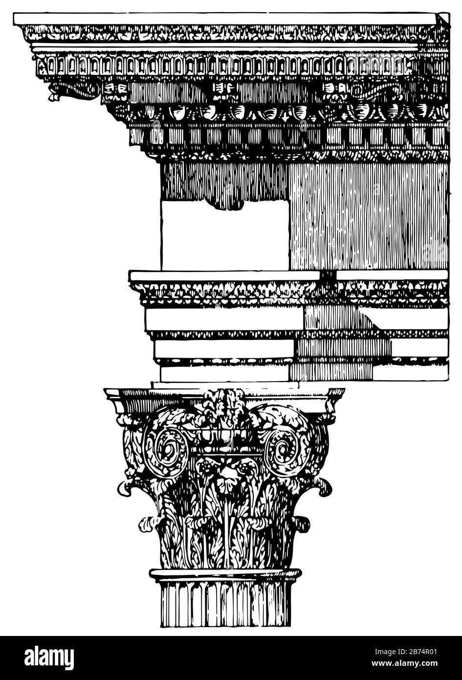 Ordre composite, Arche de Tite, ordre mixte, combinant les volutes de ...