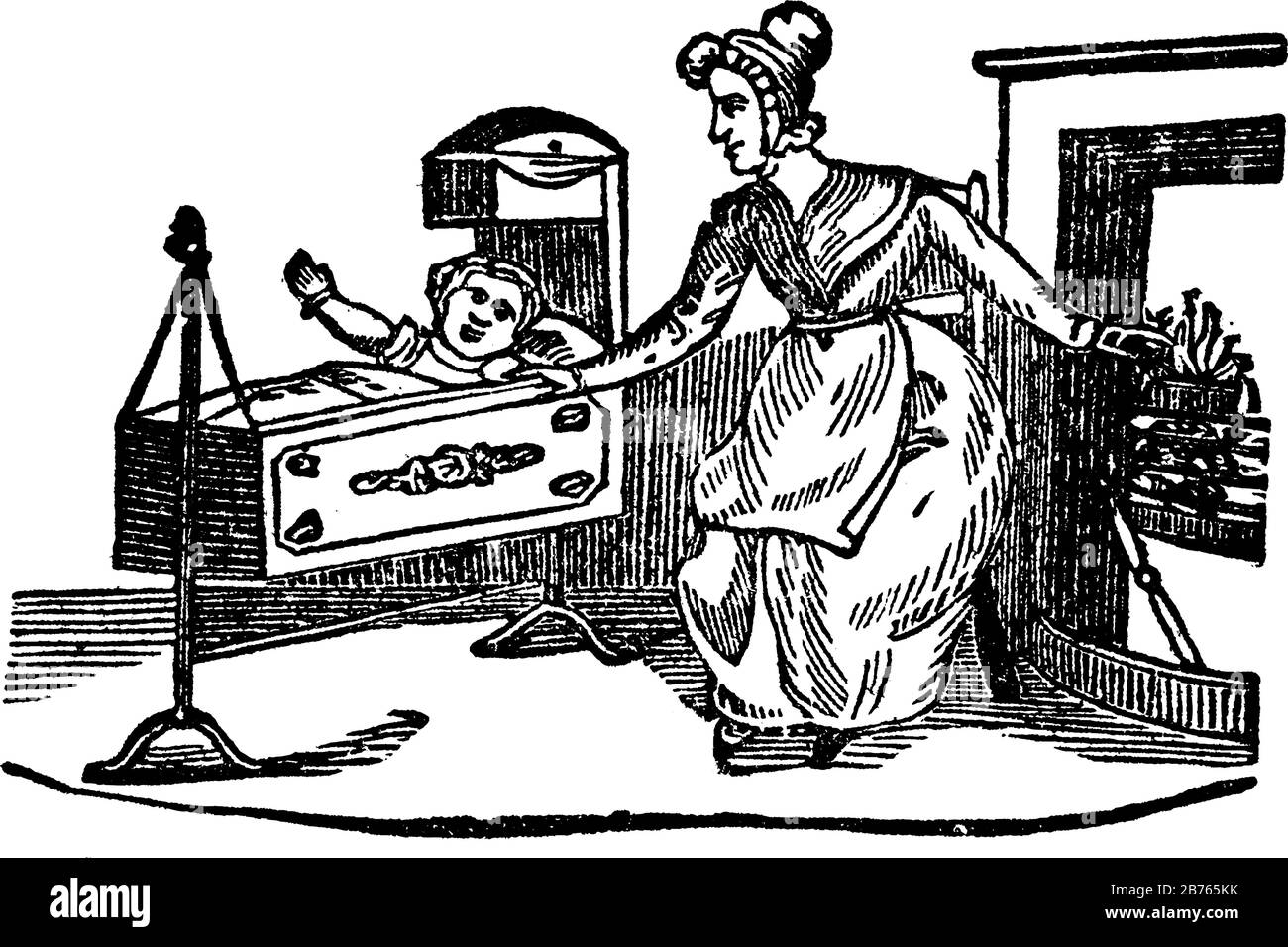 Bebe au berceau Banque d'images vectorielles - Alamy