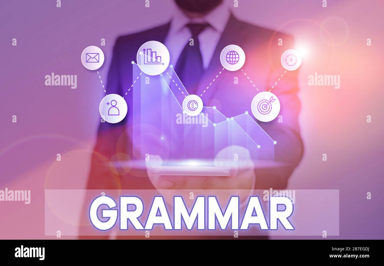 L'écriture de texte Word la grammaire. Photo d'ensemble du système ...