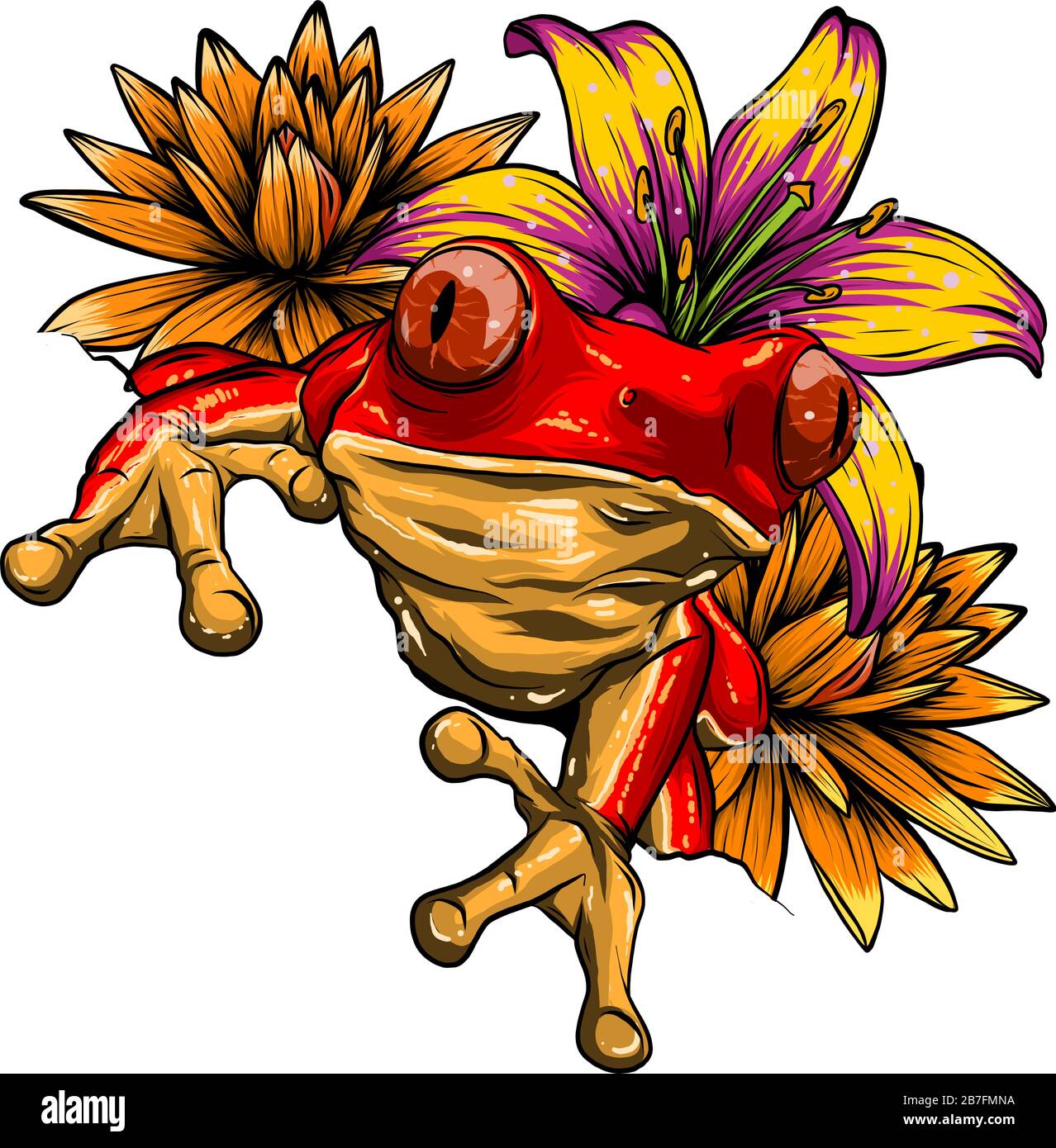 Grenouille dessin rouge Banque de photographies et d’images à haute ...