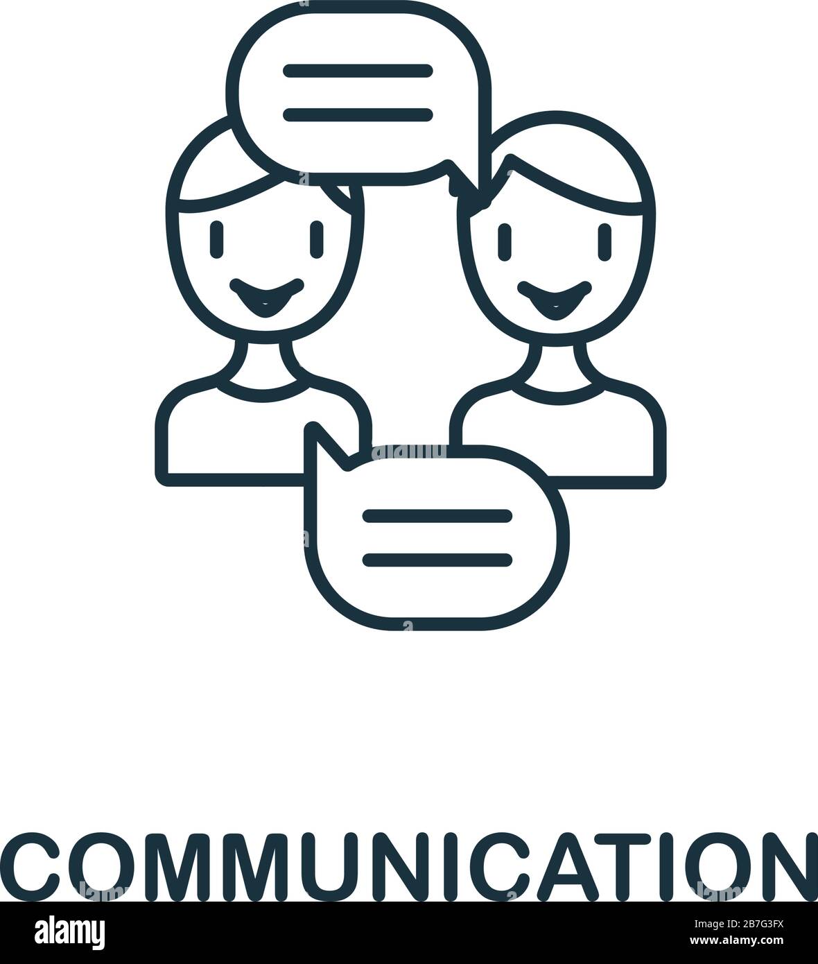 Icône de communication de la collection de travail d'équipe. Symbole de ...