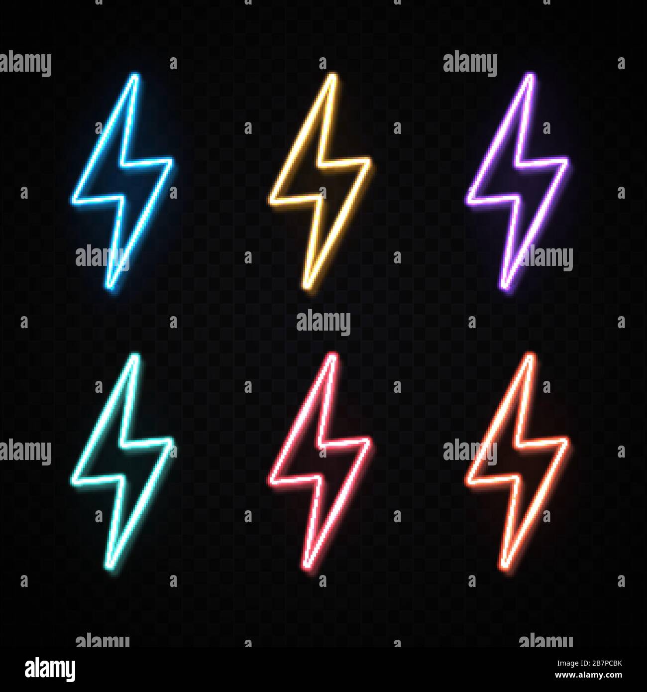 logo éclair en relief sur fond transparent. Panneau thunderbolt couleur ...