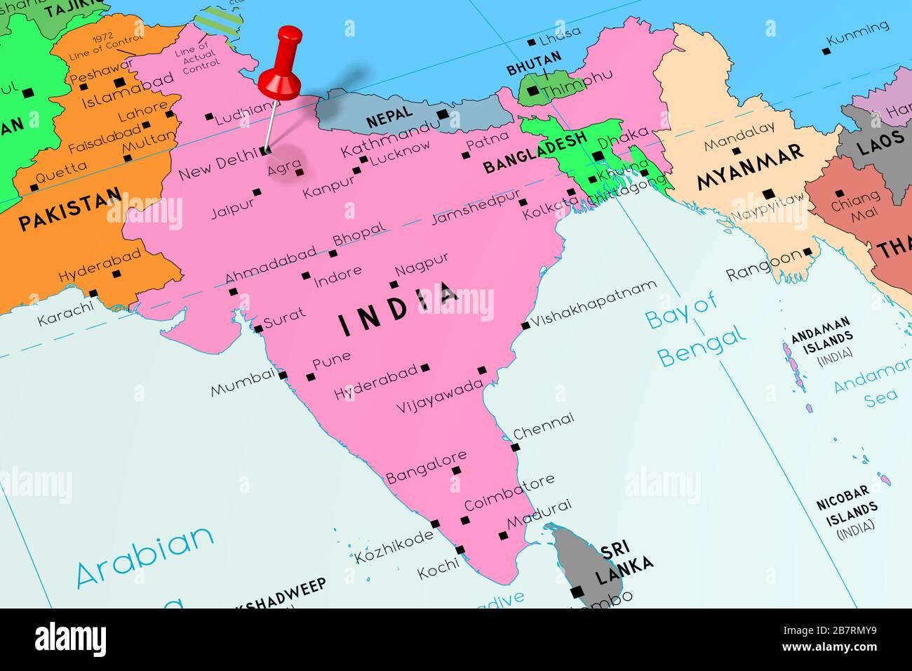 India political map capital new Banque de photographies et d’images à ...