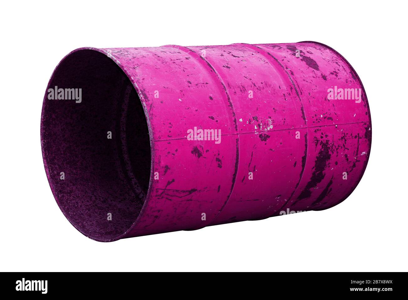 Baril huile rose ou violet ancien isolé sur fond blanc Photo Stock - Alamy