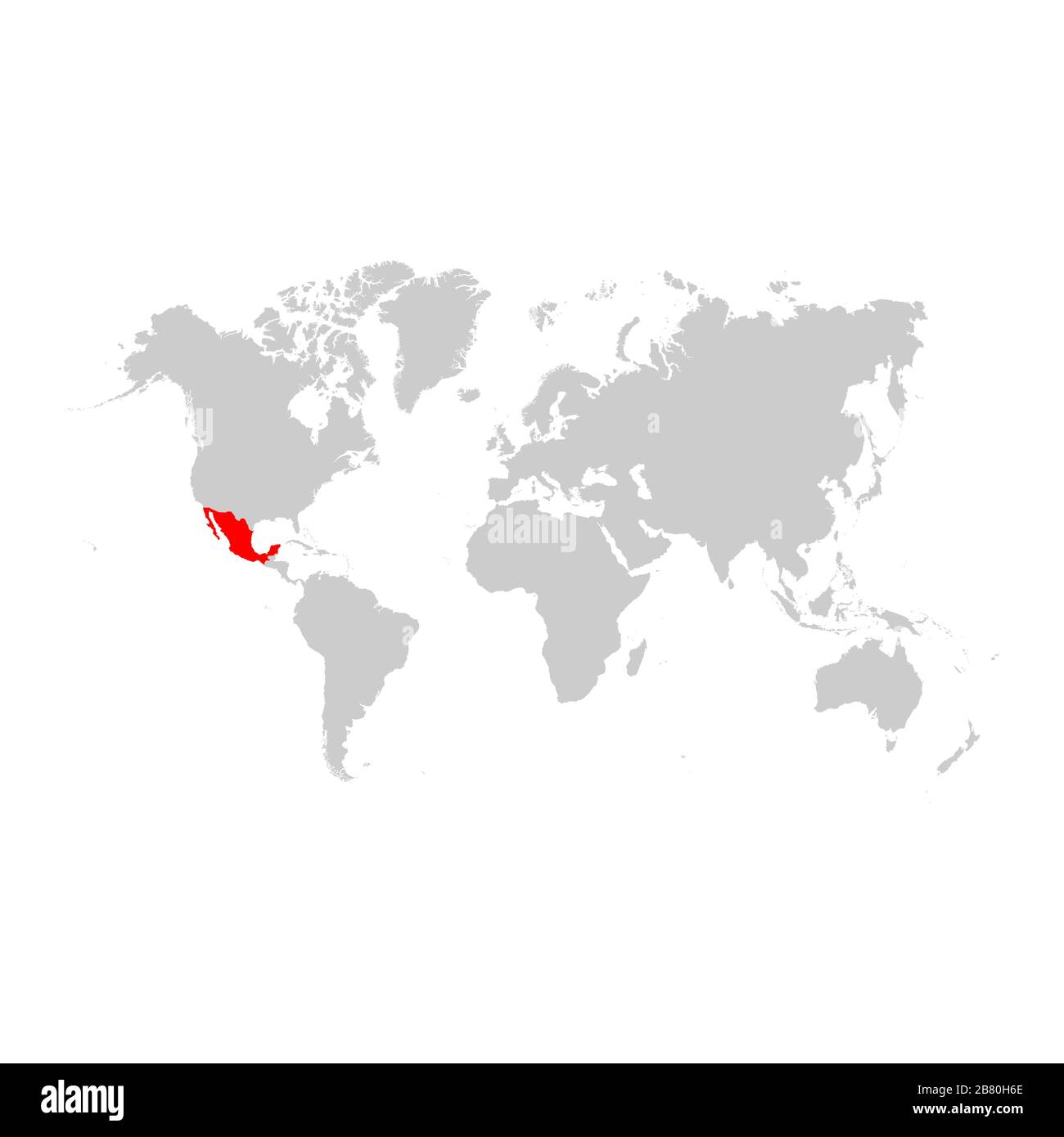 Le Mexique sur la carte du monde Image Vectorielle Stock - Alamy