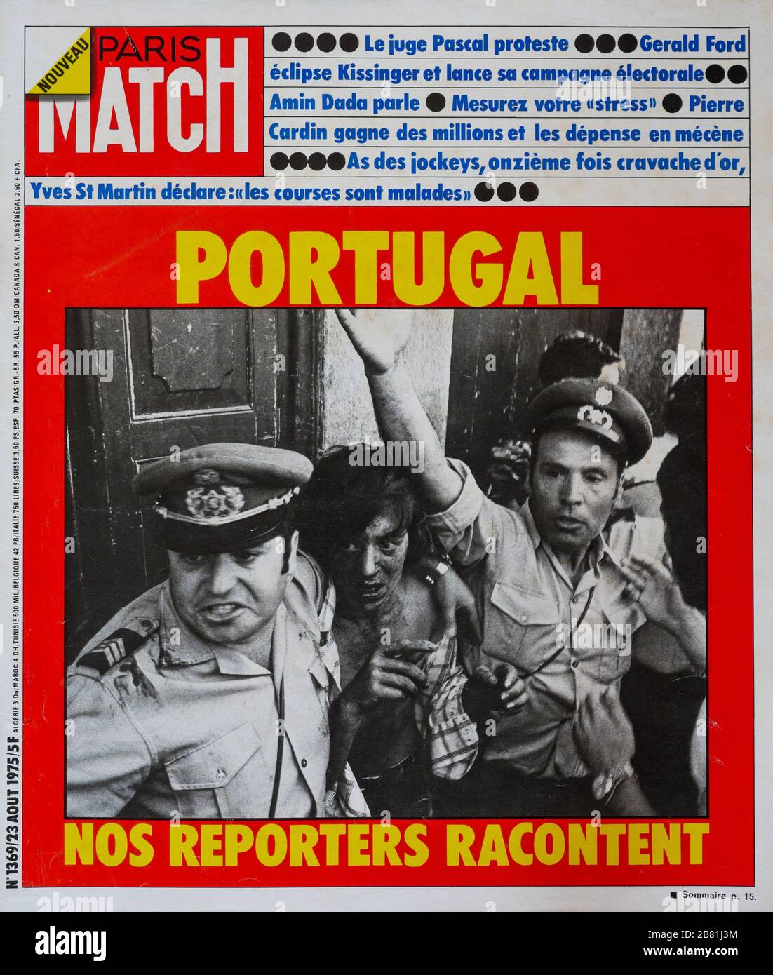 FrontPage du magazine français Paris-Match, n° 1363, 12 juillet 1975 ...
