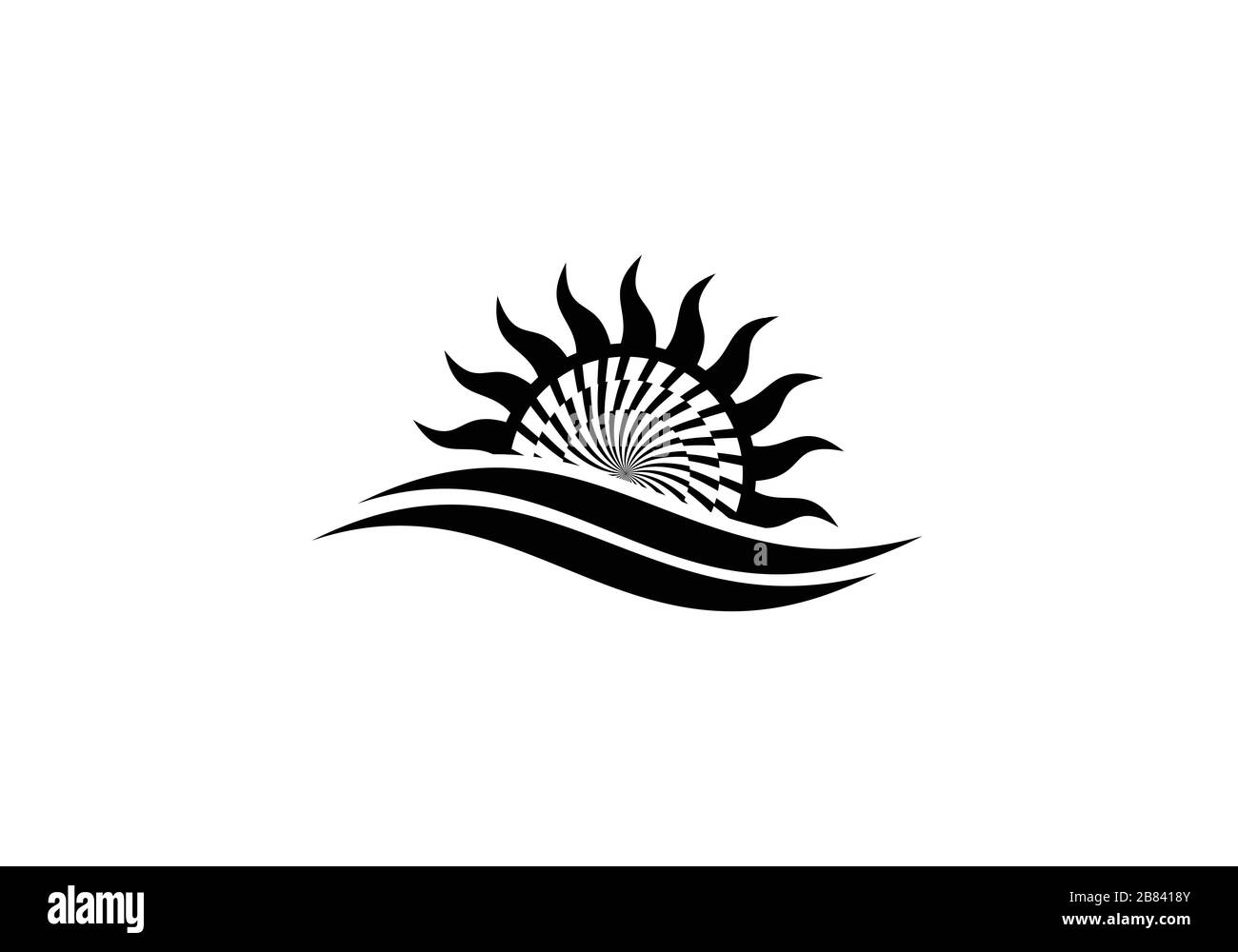 Symbole du logo du climatiseur, symbole chaud et froid noir et blanc ...