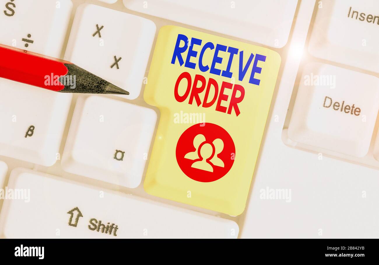 Ordre De Réception Du Texte D'Écriture Manuscrite. Photo conceptuelle ...