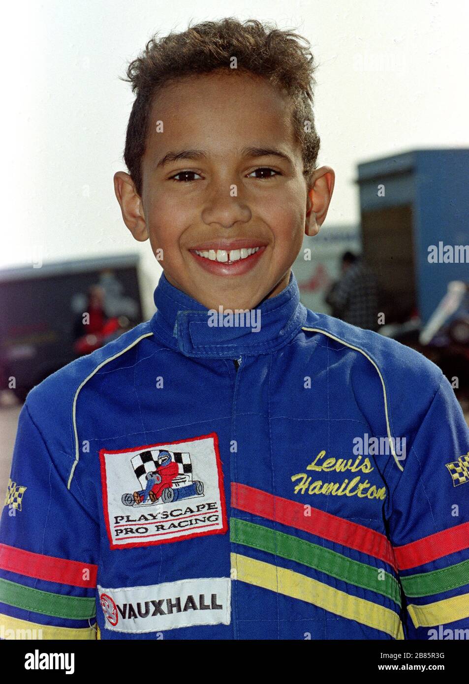 Un jeune Lewis Hamilton au début de sa carrière de karting Photo Stock ...