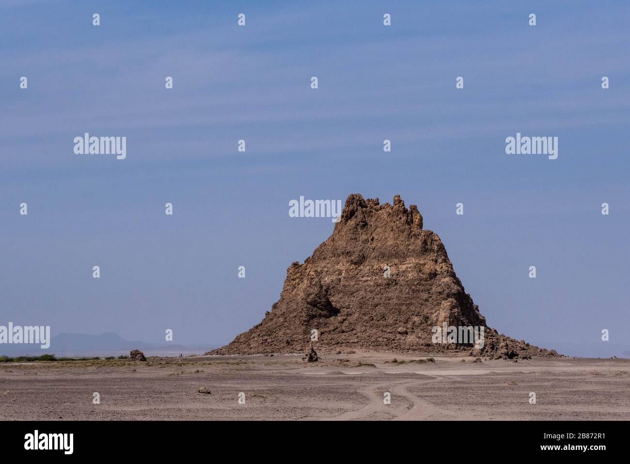 Afrique, Djibouti, Lac Abbe. Vue sur le paysage du lac Abbe deux ...