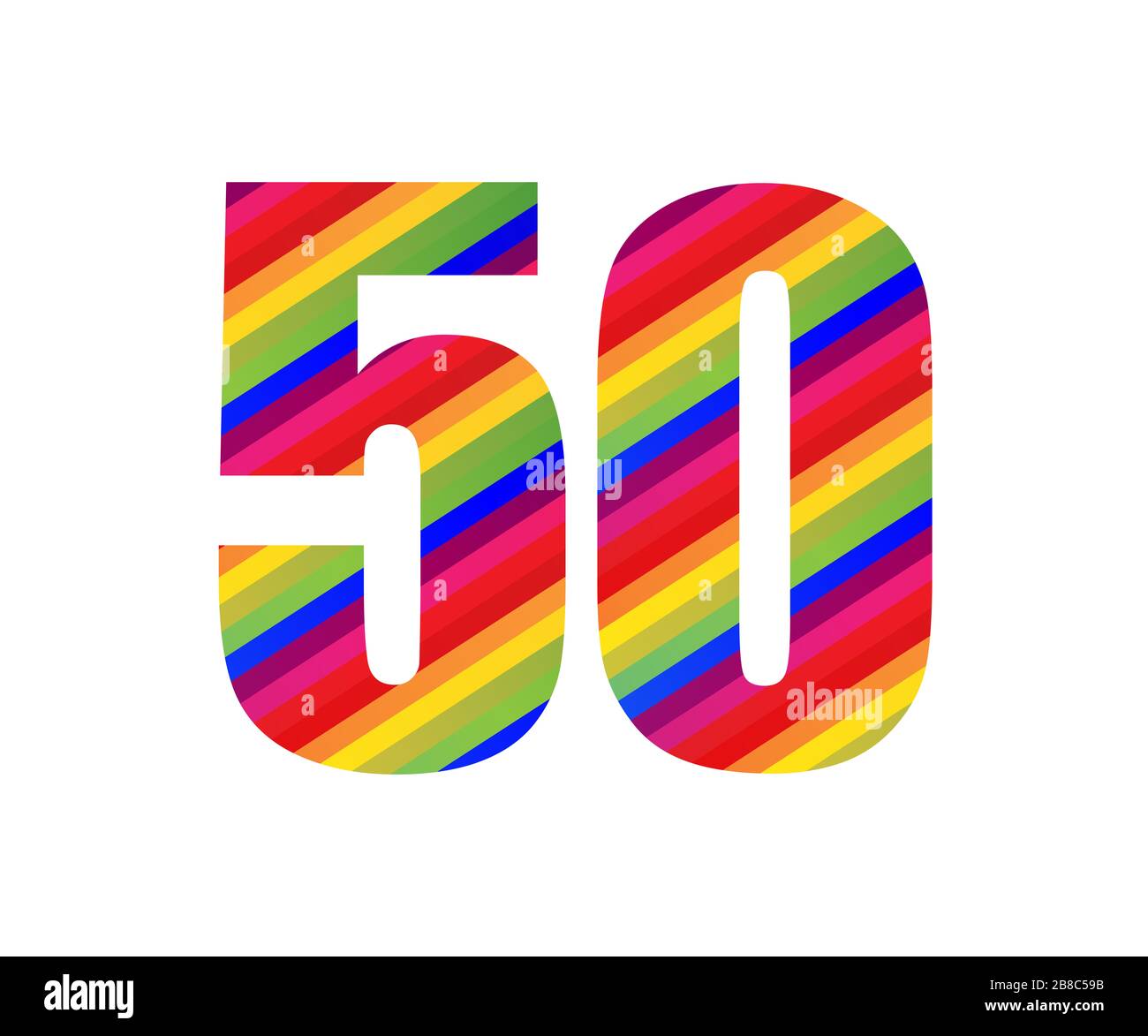 50 Numéro caractère numérique Rainbow style. Illustration vectorielle ...