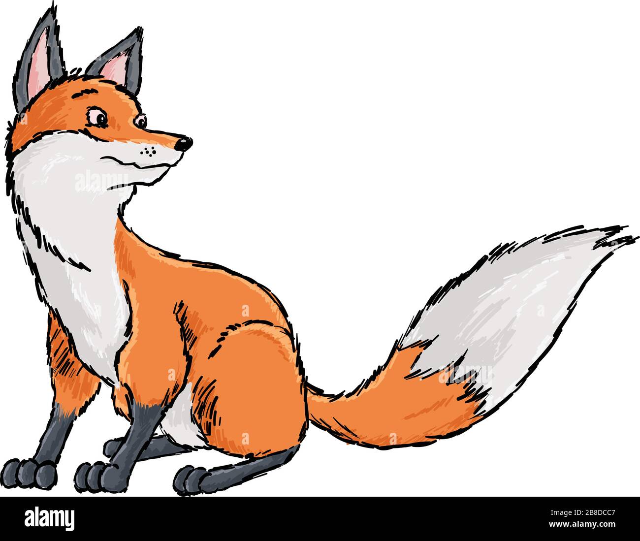 illustration vectorielle d'un dessin d'art de clip de renard de bande ...