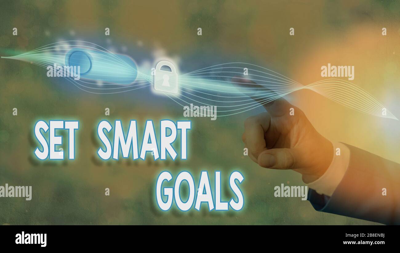 Main conceptuel écrit, indiquant les objectifs Smart Set. Signification ...